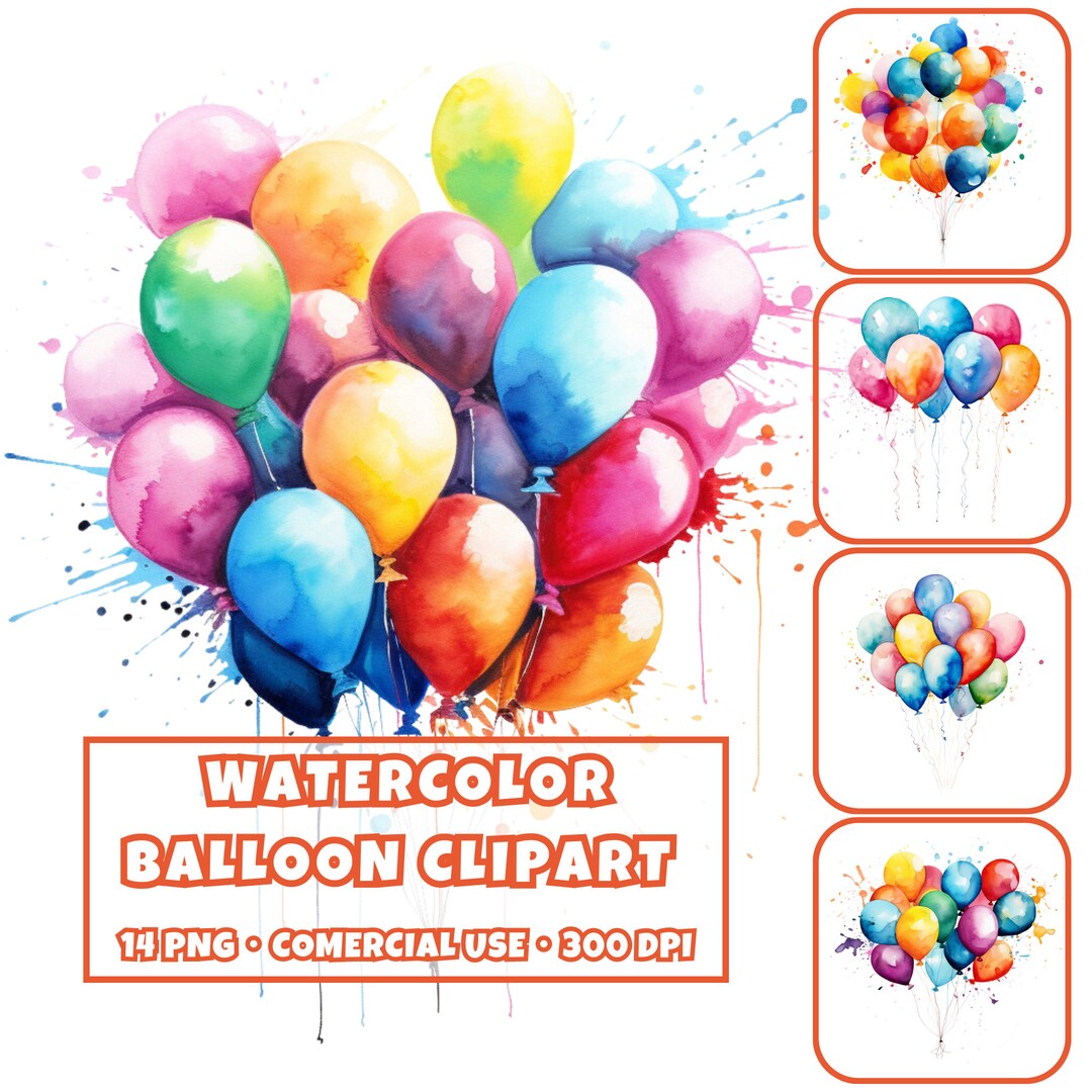 Birthday Balloon Clipart Balloon Balloon Balloon Clipart PNG Watercolor ...