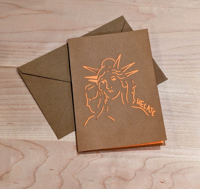 Greek Goddess Handmade Note Card Set: Laser Engraved Papercut ...