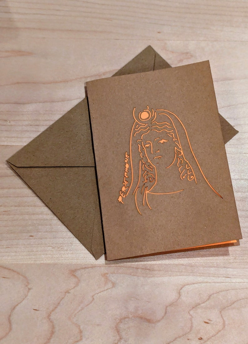 Greek Goddess Handmade Note Card Set: Laser Engraved Papercut ...