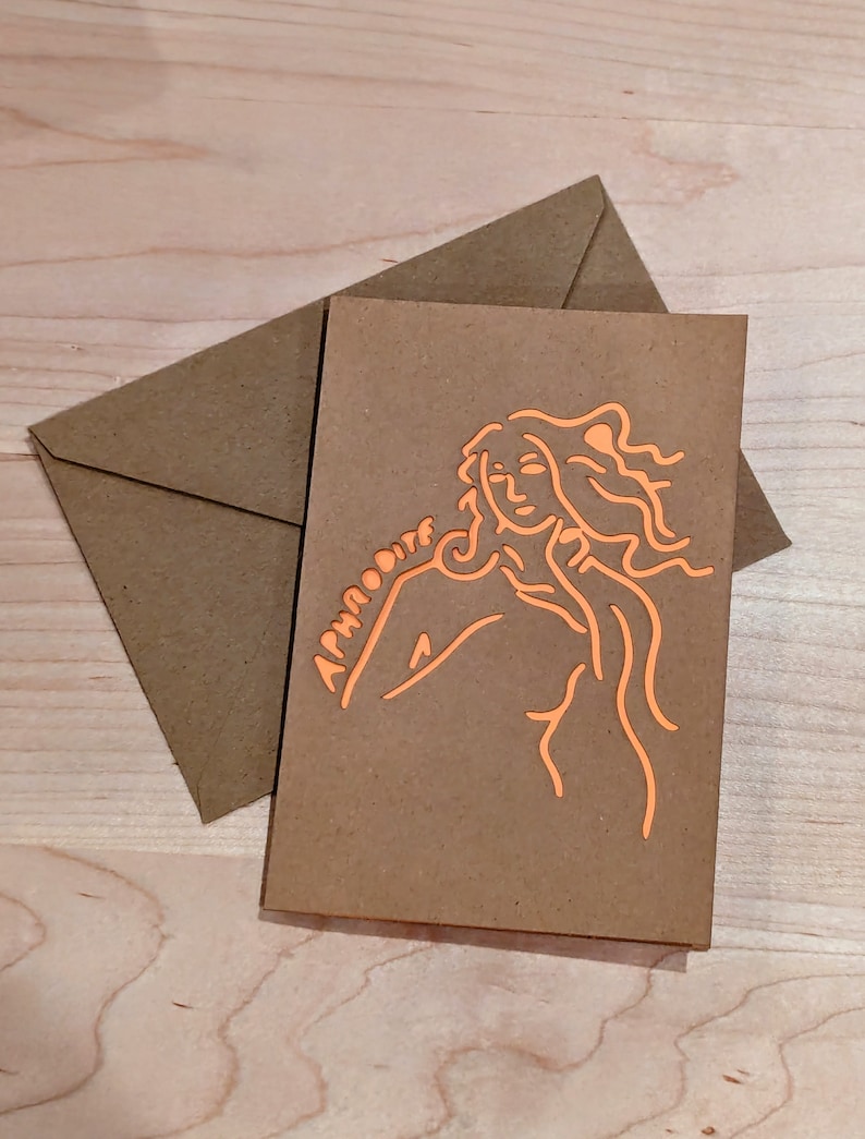 Greek Goddess Handmade Note Card Set: Laser Engraved Papercut ...