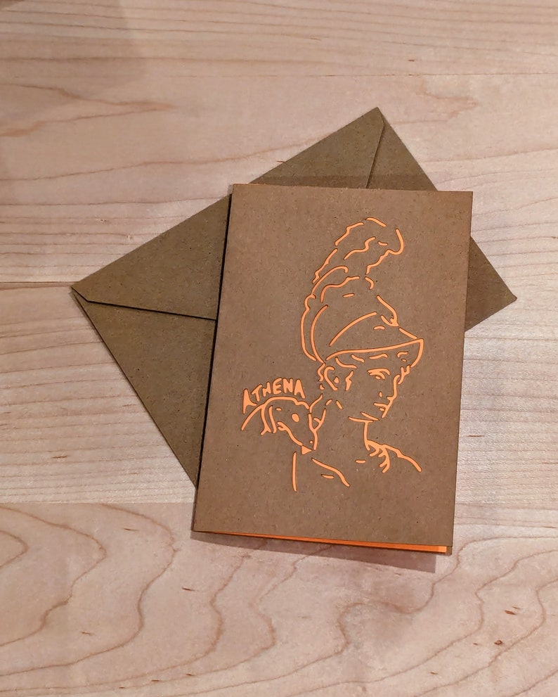 Greek Goddess Handmade Note Card Set: Laser Engraved Papercut ...
