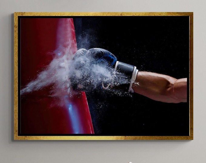 Sport Canvas, Motivational Poster, Man Cave Canvas Art, Boxing Gloves ...