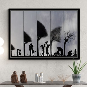 Life Cycle Wall Art, Childhood Framed Canvas, Youth Canvas, Child ...