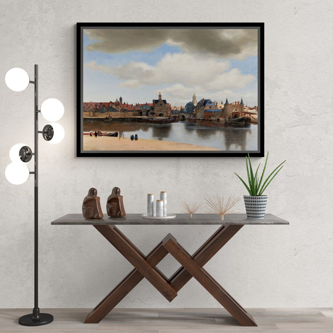 Johannes Vermeer Canvas, View of Delft Wall Art, City Landscape Canvas ...