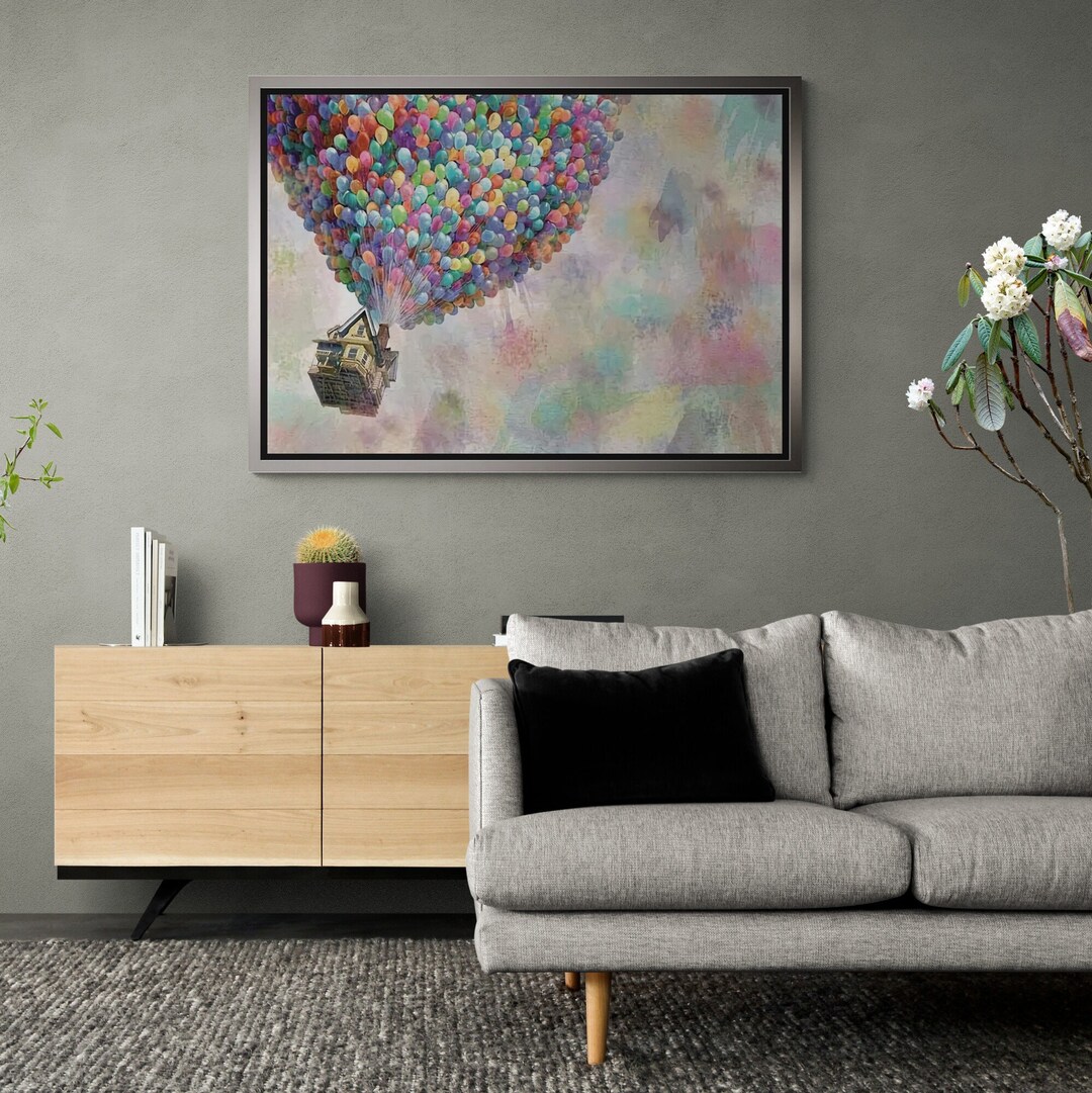 Up Pixar Wall Art, up Pixar Framed Canvas, Canvas for Kids Room, up ...