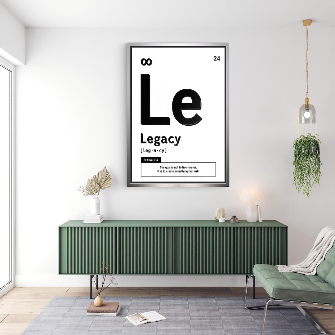 Legacy Definition Canvas Art – Black and White Minimalist Typography ...