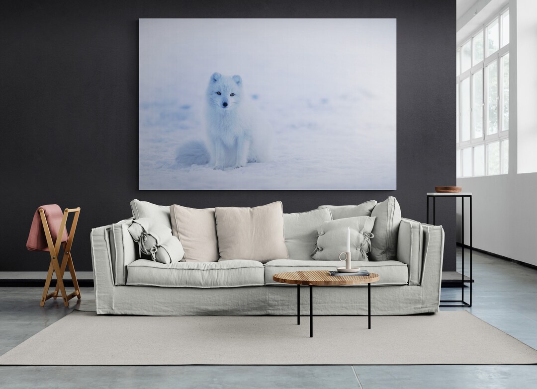 Arctic Fox Canvas Print, Winter Animal Wall Art - Etsy
