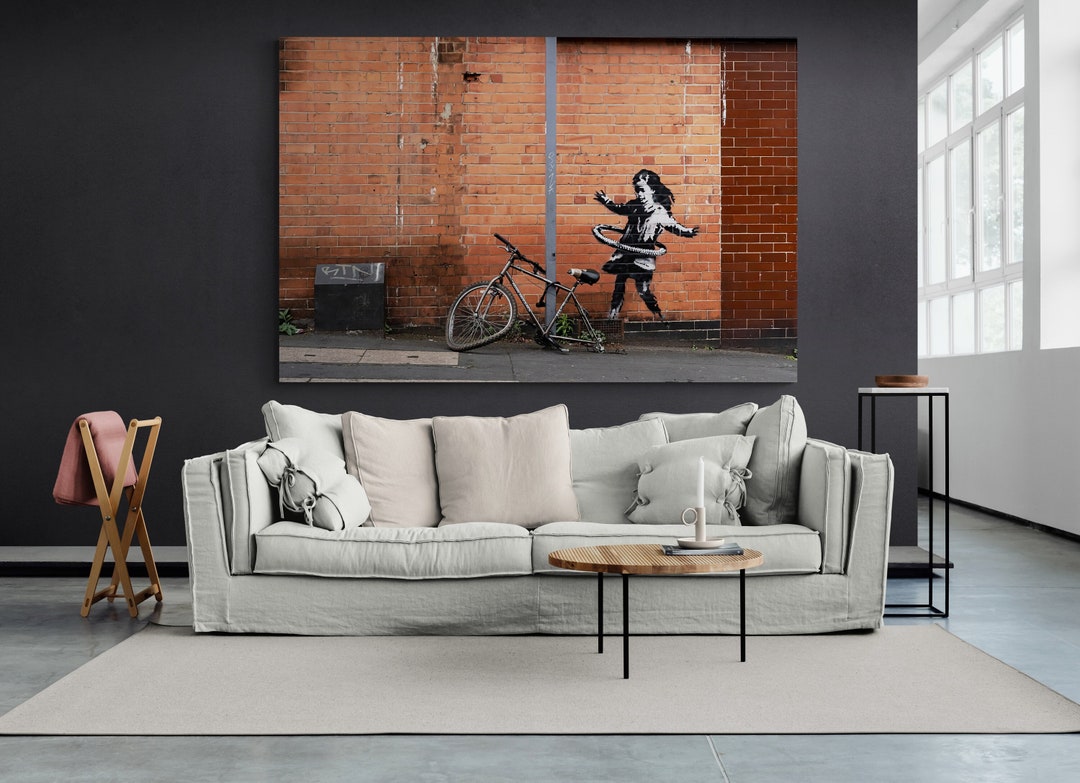 Banksy Hula Hoop Girl Canvas Print, Street Art Mural, Ready to Hang - Etsy