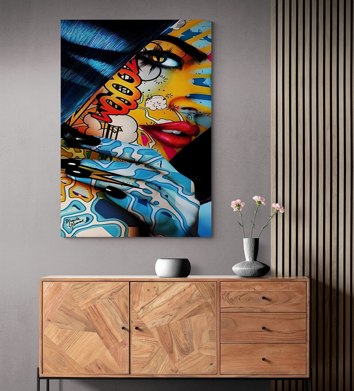 Comic Book Canvas Art Colored Woman Wall Decor Eyes Poster - Etsy