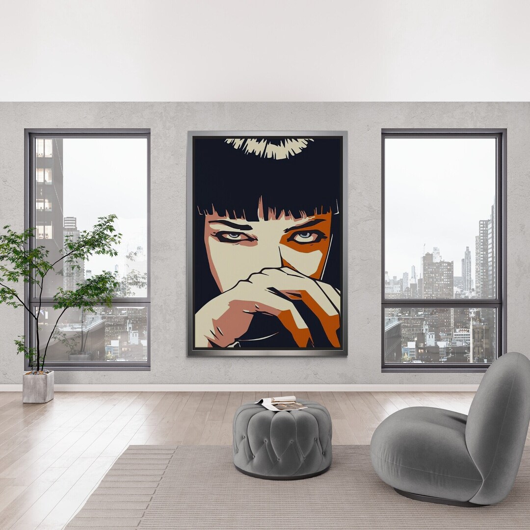 Pulp Fiction Mia Wallace, Pulp Fiction Wall Art, Trendy Framed Canvas ...