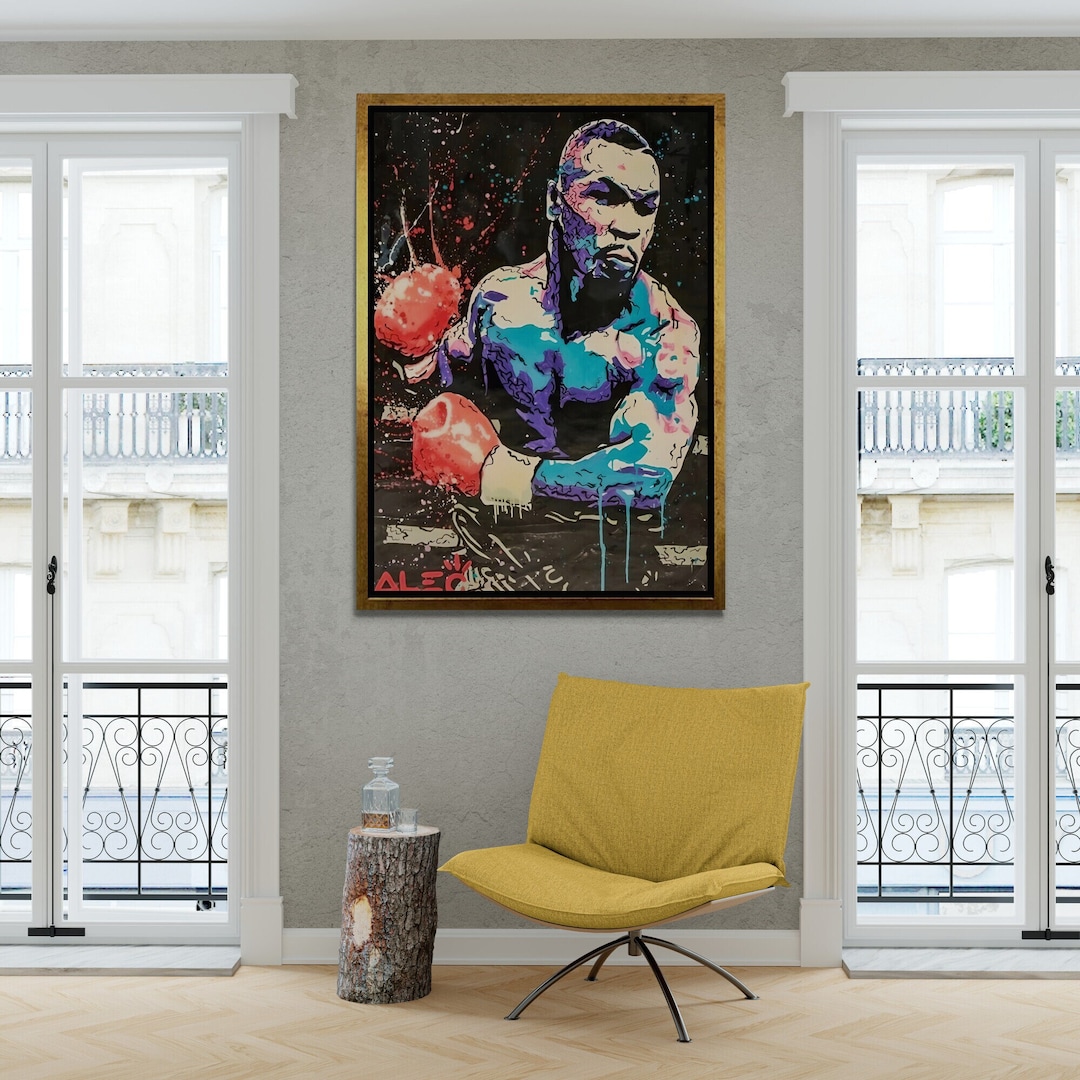 Mike Tyson Framed Canvas, Legendary Boxer Wall Art, Professional Boxer ...