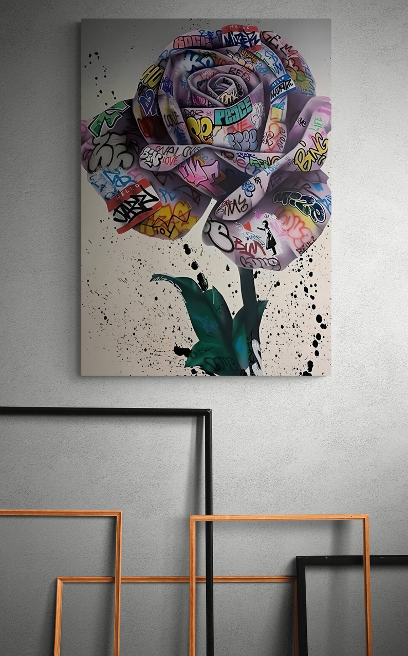Banksy Rose Graffiti Wall Art Graffiti Rose Wall Poster - Etsy