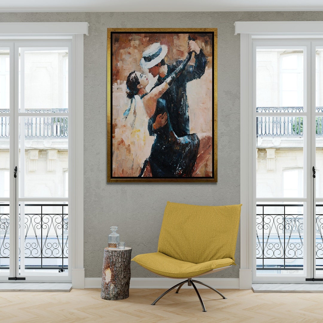 Tango Wall Art, Romantic Couple Framed Canvas, Romantic Dance Canvas ...