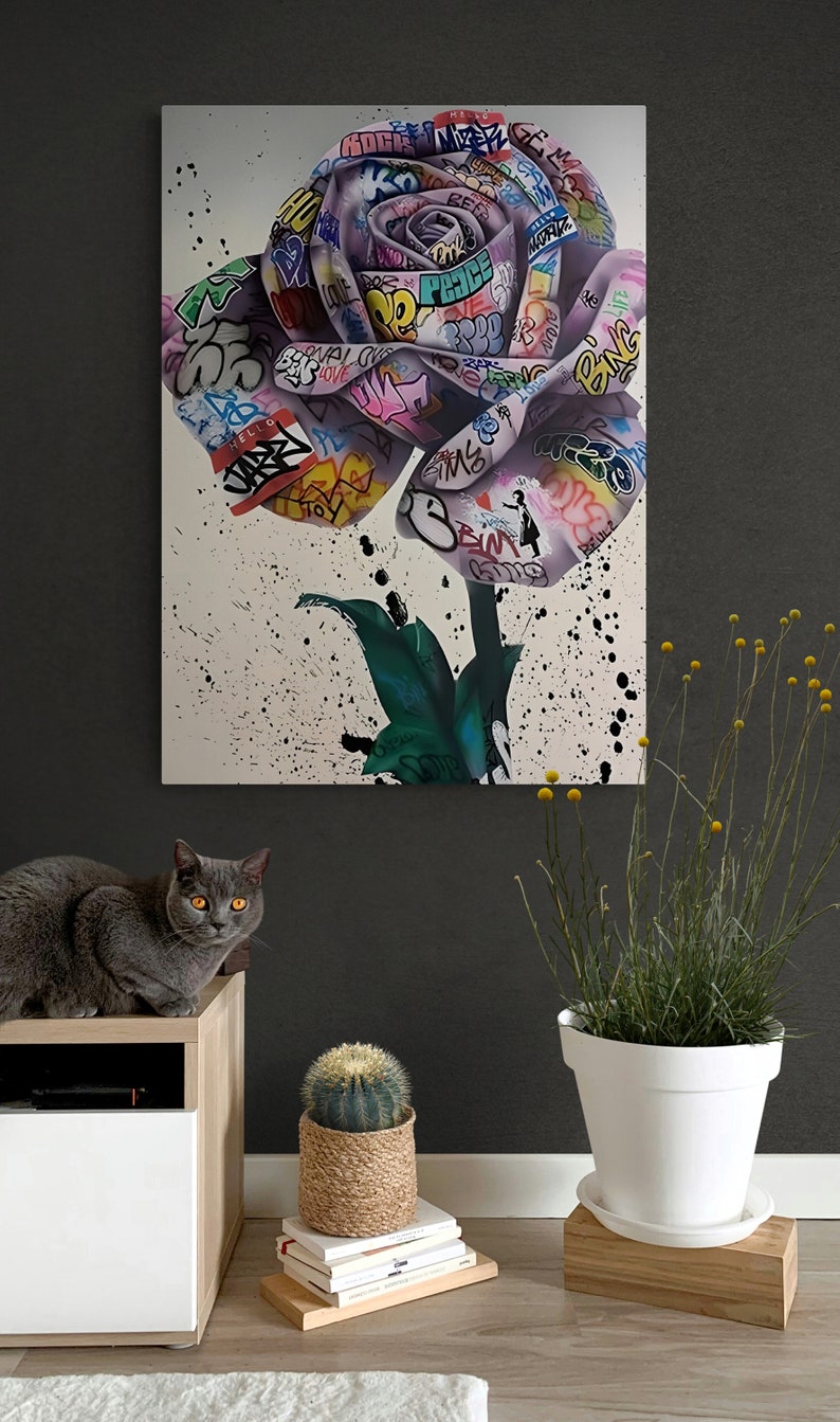 Banksy Rose Graffiti Wall Art Graffiti Rose Wall Poster - Etsy
