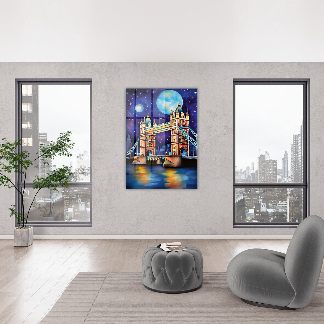 Glass Wall Art, Tower Bridge London Wall Art, Tempered Glass Wall Art ...