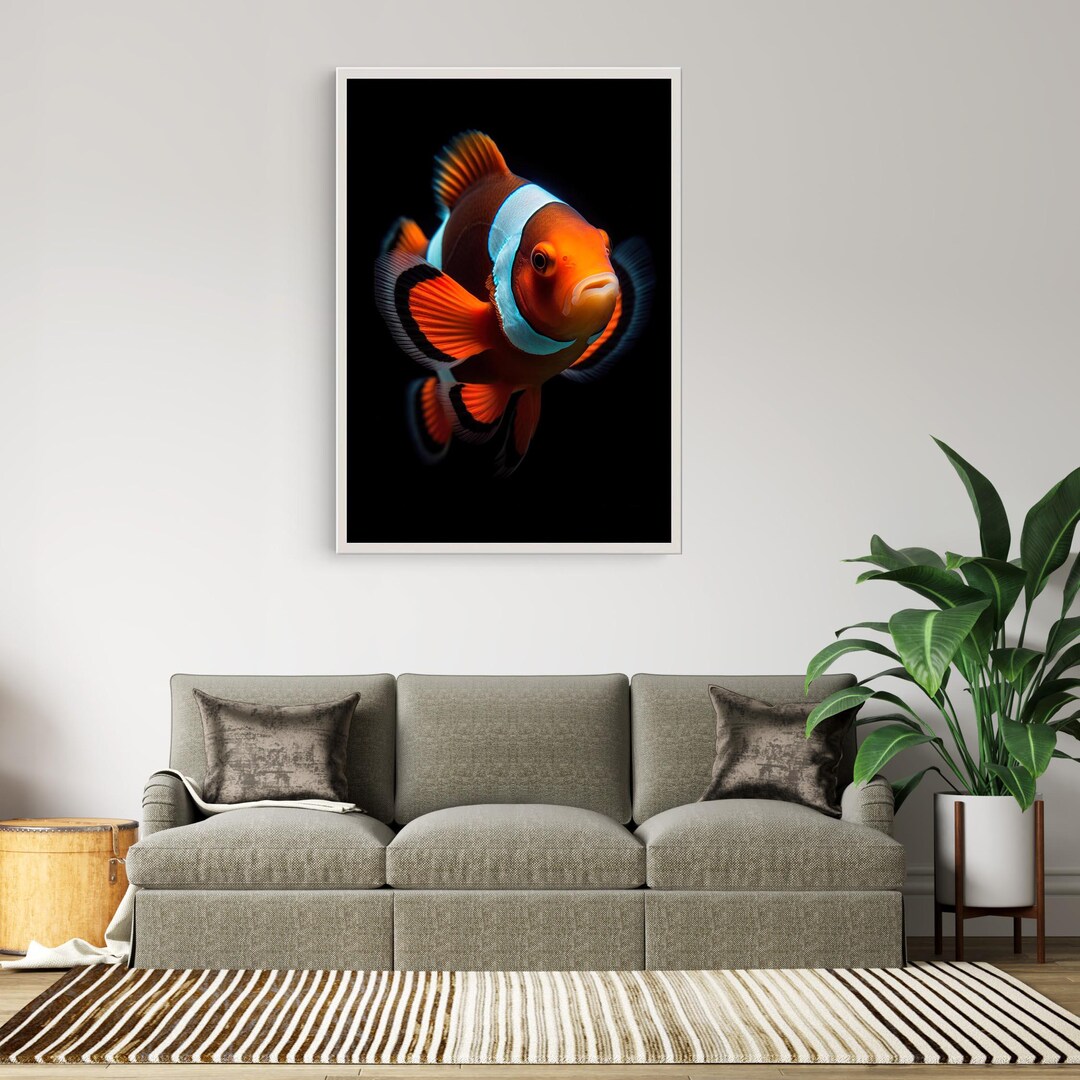 Clownfish Wall Art Realistic Underwater Marine Canvas Print Vibrant ...