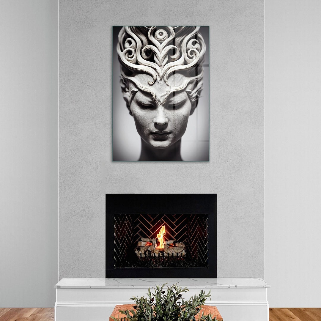 Glass Wall Art Statue Woman Wall Art Tempered Glass Wall Art Large Wall Art Abstract