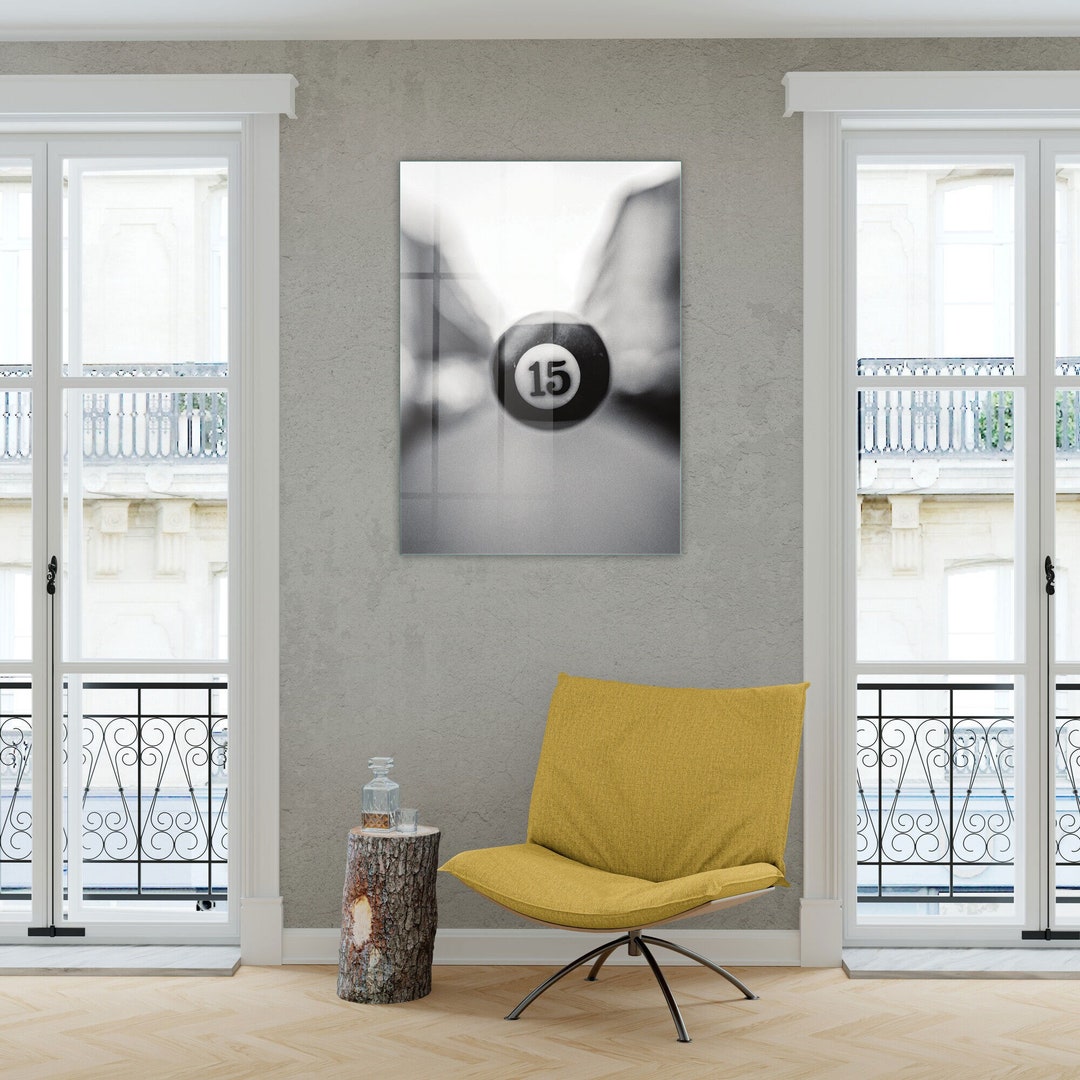 Tempered Glass Wall Art, Billiard Ball Wall Art, Glass Art, Wall ...
