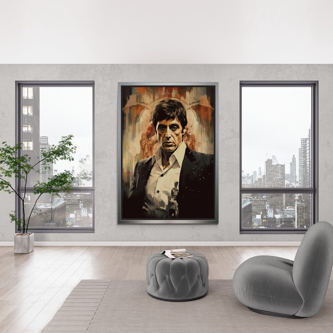 Scarface Canvas, Tony Montana Wall Art, Al Pacino Wall Art Oil Painting ...