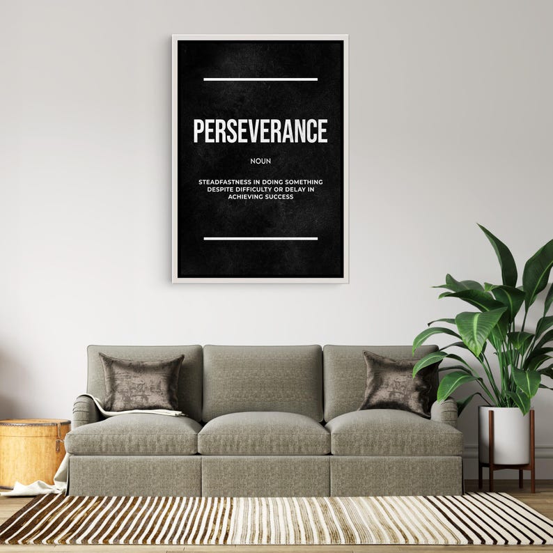 Perseverance Definition Canvas Art – Modern Office Wall Decor - Etsy