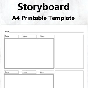 Storyboard Template A4 Printable Storyboard Planner Digital - Etsy