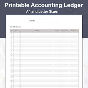 Printable Accounting Ledger Money Tracker and General Ledger Sheets ...