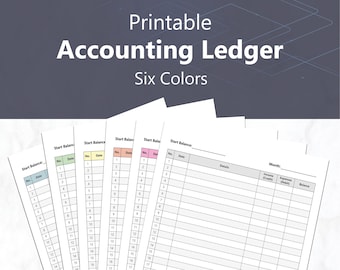 Accounting Ledger General Ledger PDF Money Tracker and Printable PDF ...