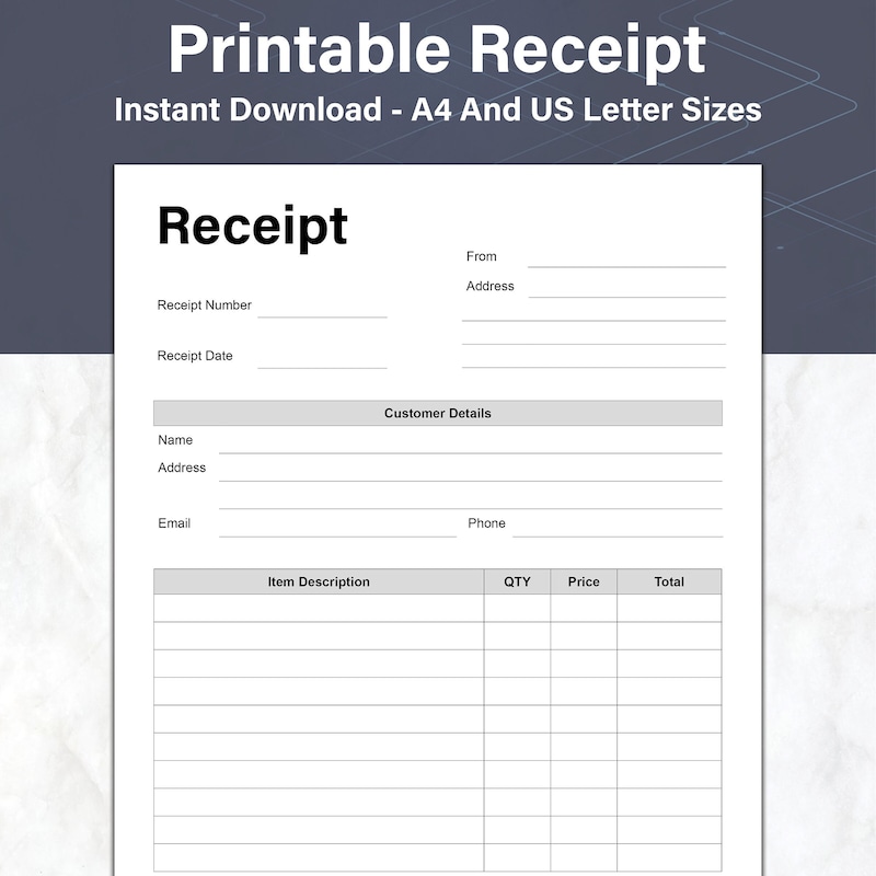 Receipt Template - Etsy