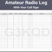 Personalized Ham Radio Log Sheet With Your Amateur Radio Call Sign ...
