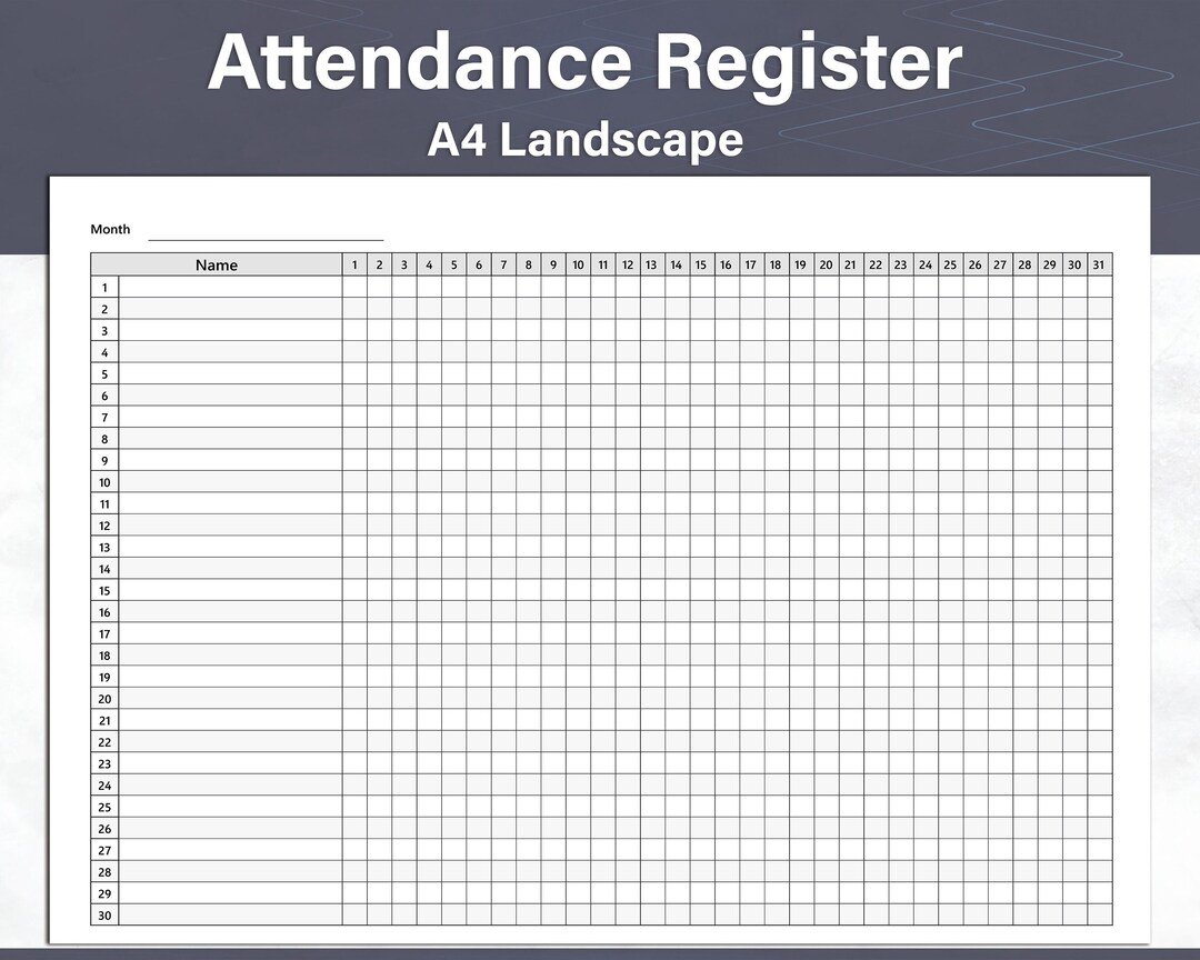 Attendance Tracker Printable Attendance Record Sheet for Schools ...