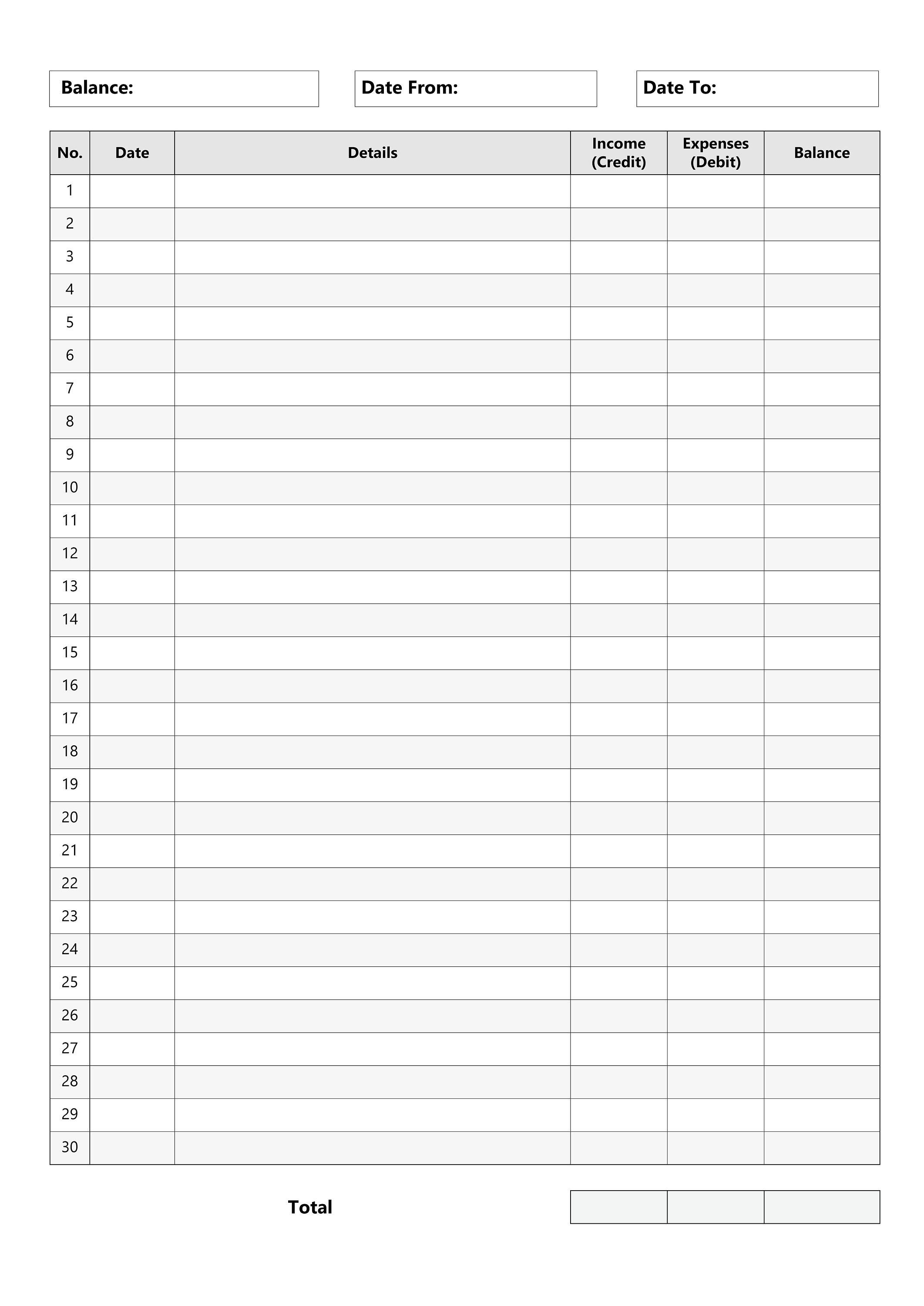 Accounting Ledger, Printable Money Tracker, Columnar Paper, Ideal ...