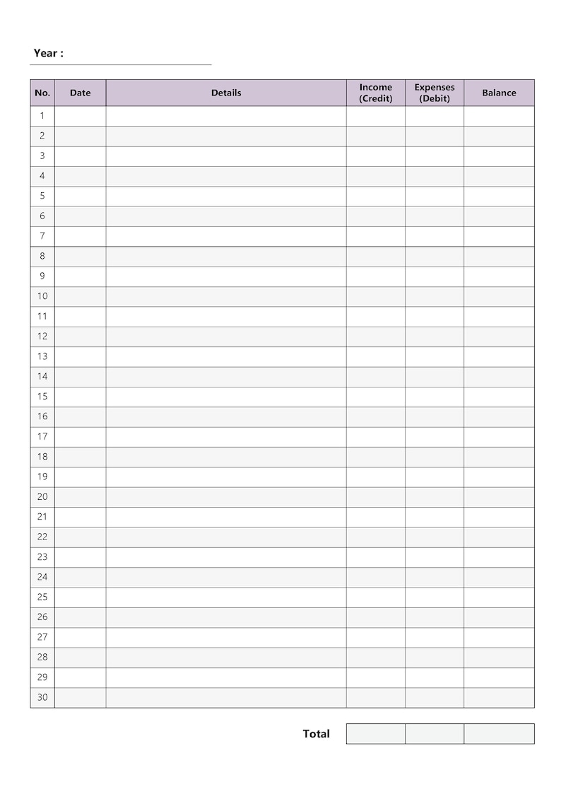 Printable Accounting Ledger Sheets and Money Tracker, Ideal General ...