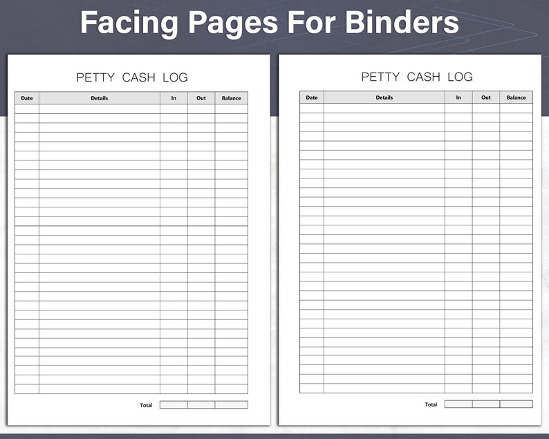 Petty Cash Log Printable Cash Flow Sheet, Simple Petty Cash Template ...