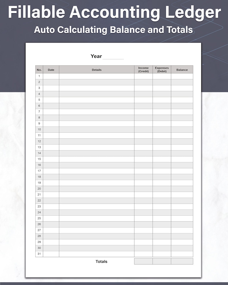 Accounting Ledger and Money Tracker Small Business, Fillable and ...