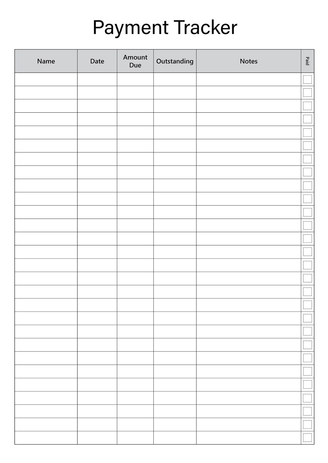Payment Tracker and Client Payment History Log, Simple Fee Payment ...