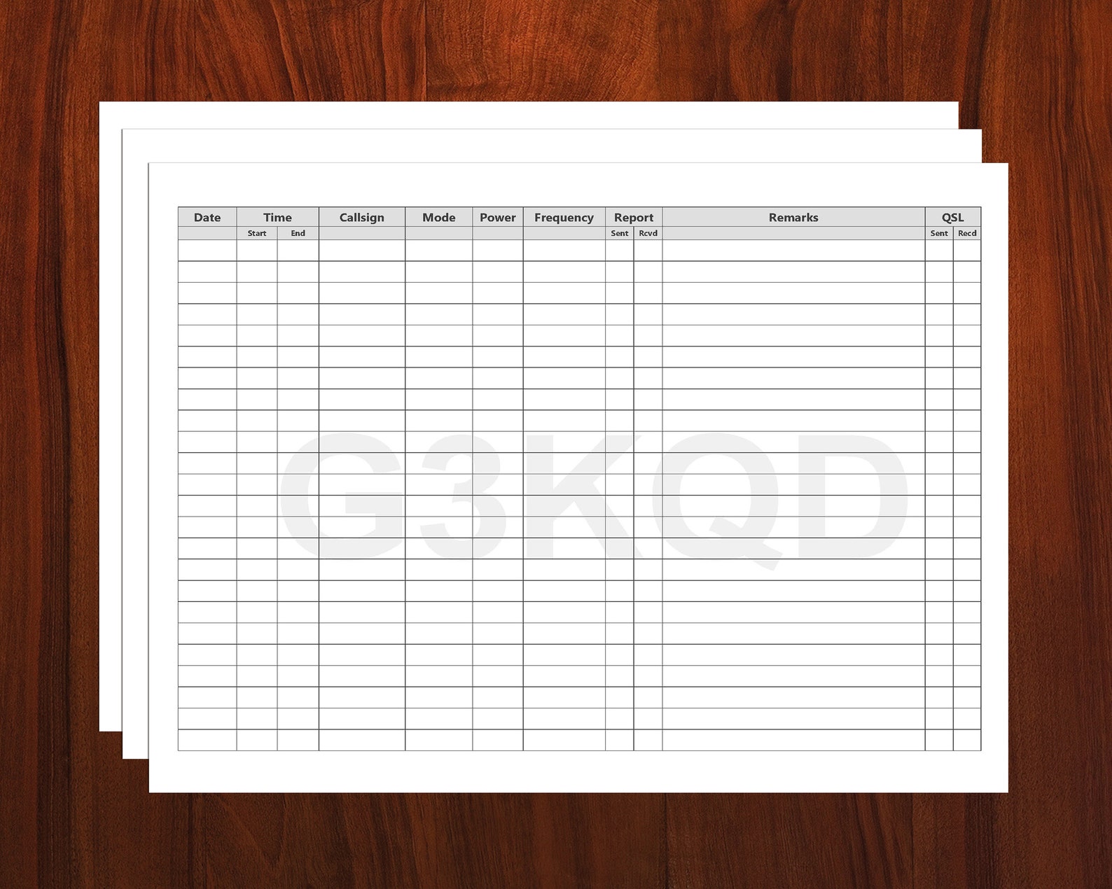 Personalized Ham Radio Log Sheet With Your Amateur Radio Call Sign ...
