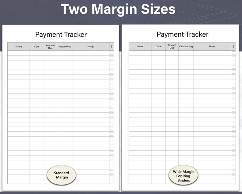 Payment Tracker and Client Payment History Log, Simple Fee Payment ...