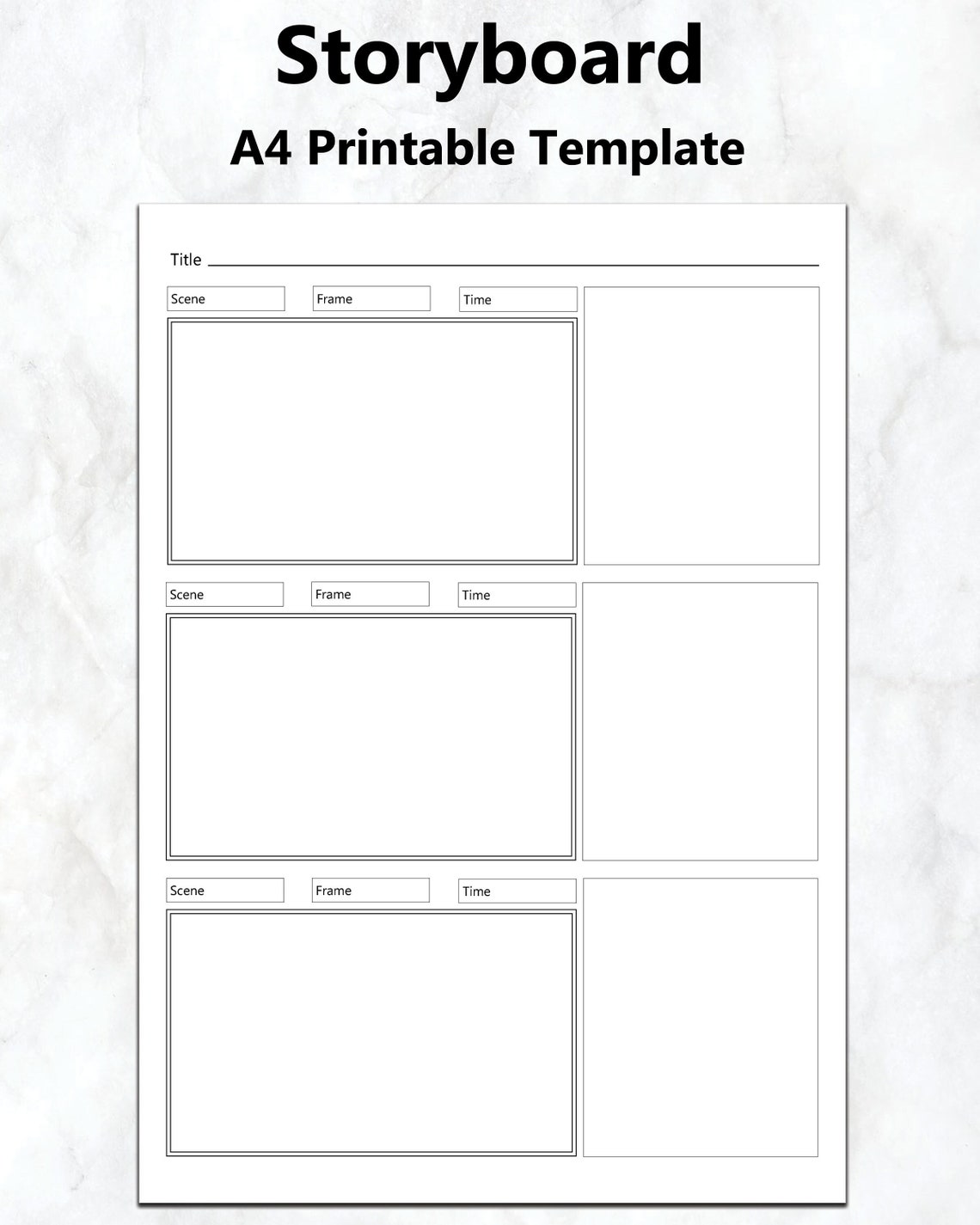 Storyboard Template A4 Printable Storyboard Planner Digital - Etsy