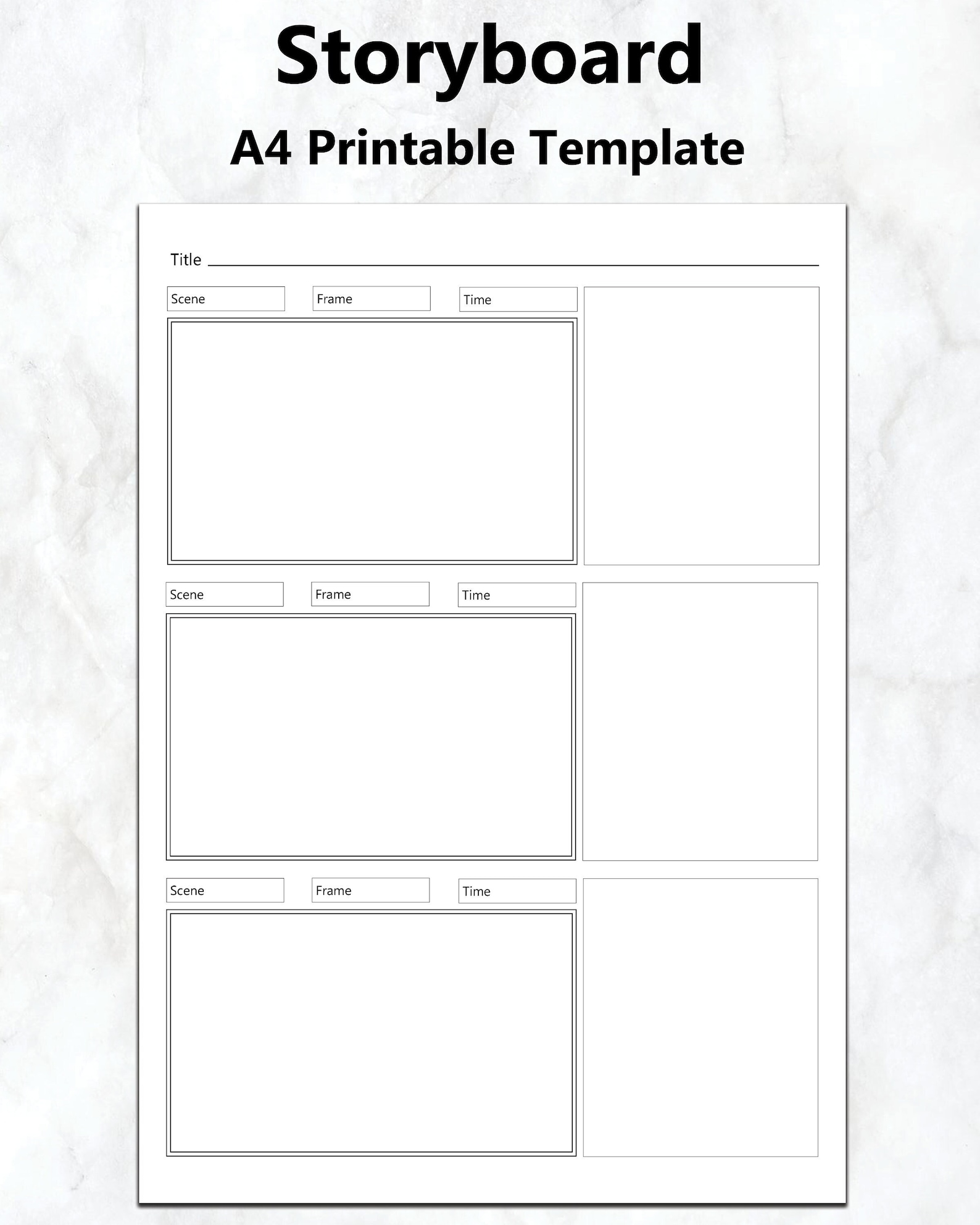 Storyboard Template A4 Printable Storyboard Planner Digital - Etsy