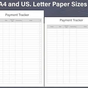 Payment Tracker and Client Payment History Log, Simple Fee Payment ...