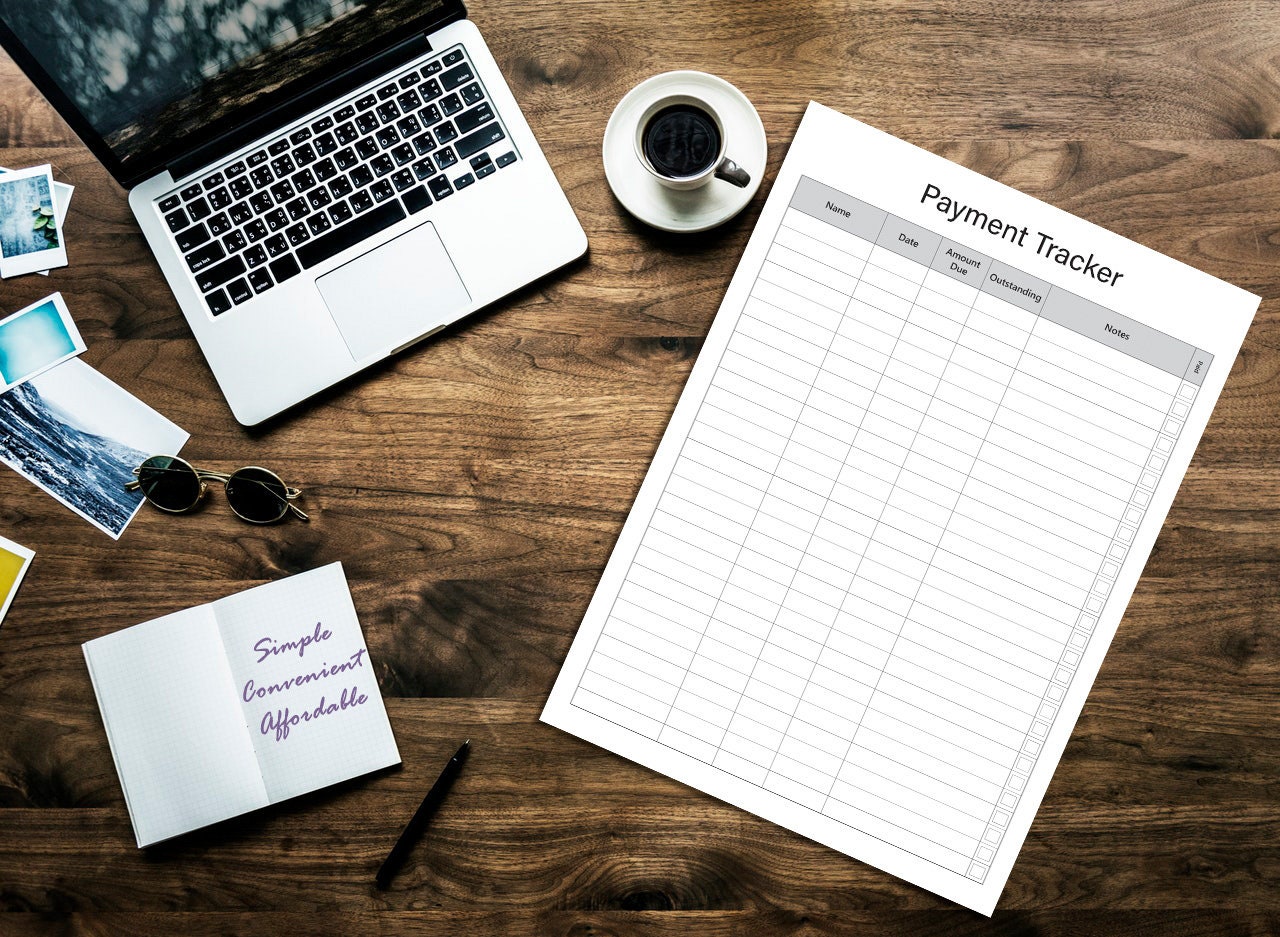 Payment Tracker and Client Payment History Log, Simple Fee Payment ...