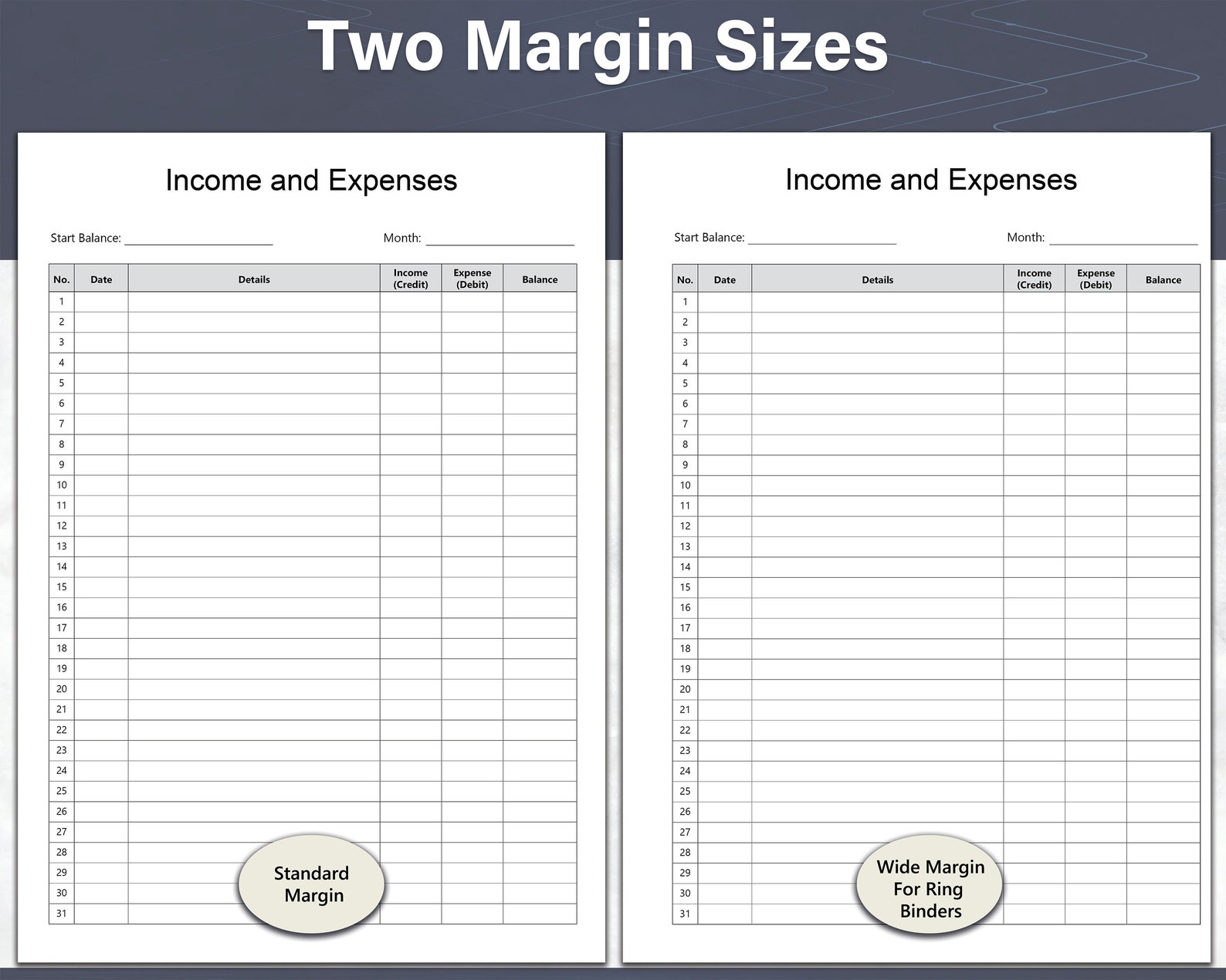 Expense Tracker, Income and Expense Sheet, Simple Accounting Ledger ...