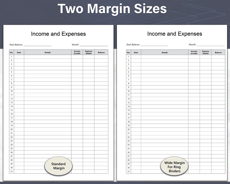Expense Tracker, Income and Expense Sheet, Simple Accounting Ledger ...
