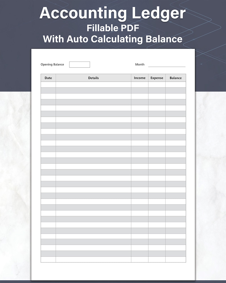 Accounting Ledger, Fillable and Printable Ledger, Money Tracker, Ideal ...
