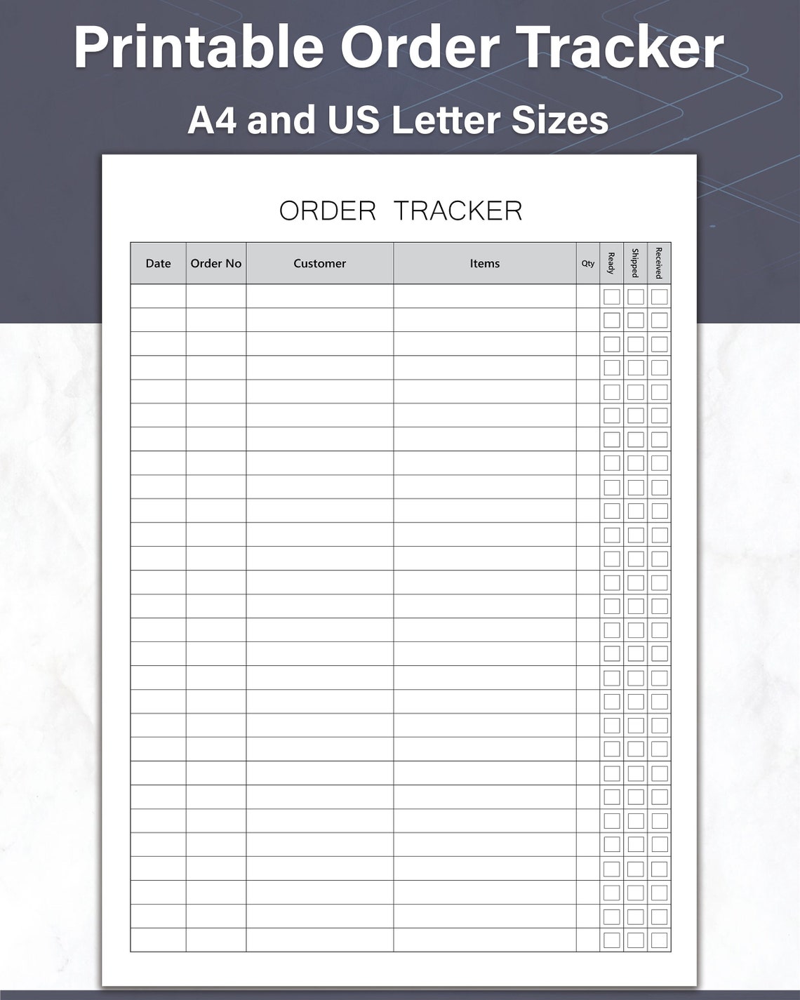 Order Tracker Printable Customer Order Log and Sales Tracker, Ideal for ...