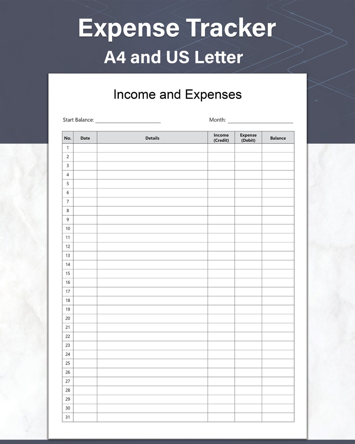 Expense Tracker, Income and Expense Sheet, Simple Accounting Ledger ...