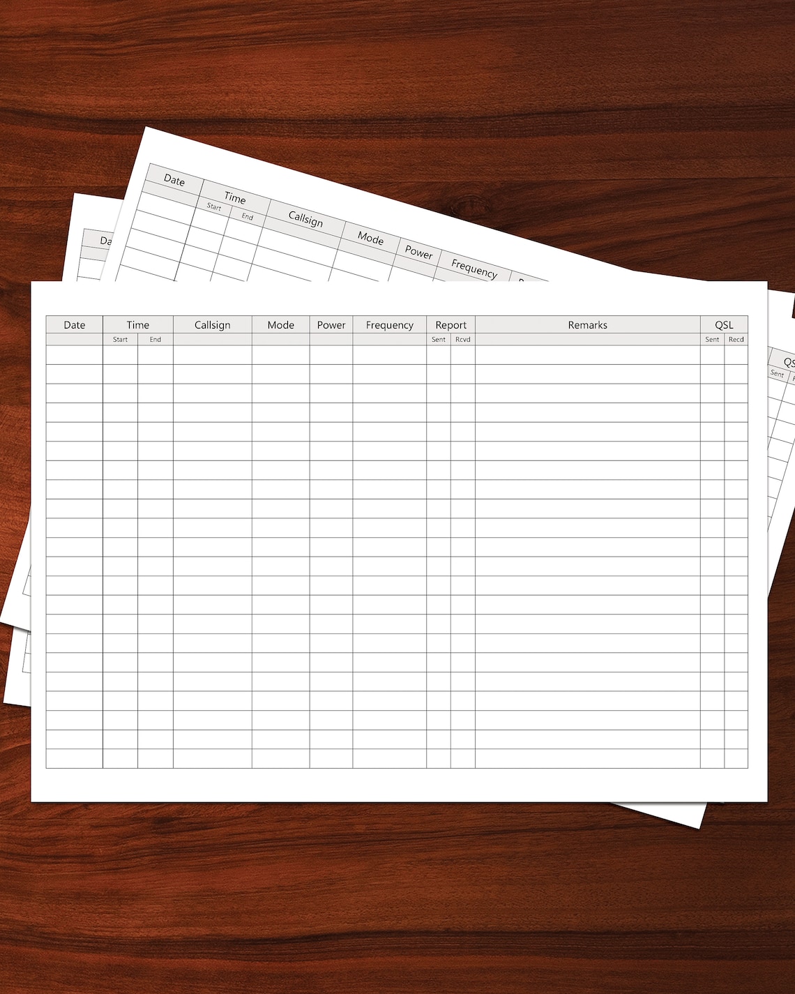 Ham Radio Log Sheets, Printable Amateur Radio Log, Logbook and QSL ...