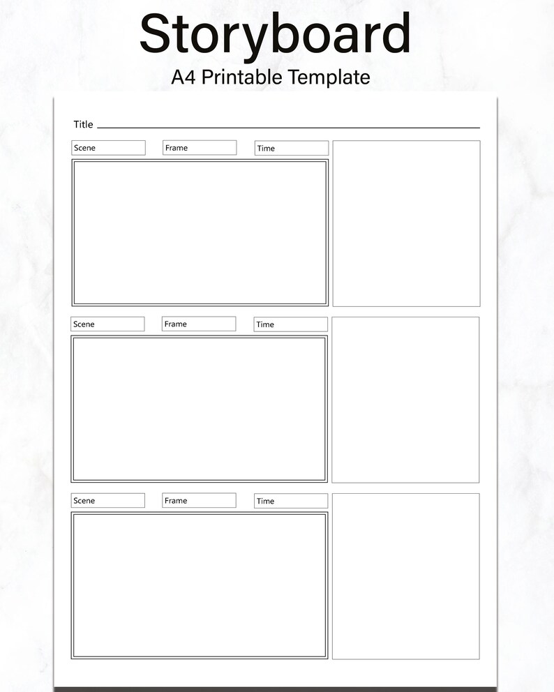 Storyboard Template A4 Printable Storyboard Planner Digital - Etsy
