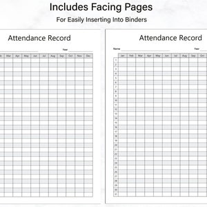 Attendance Sheet Printable Attendance Tracker, Ideal for School ...