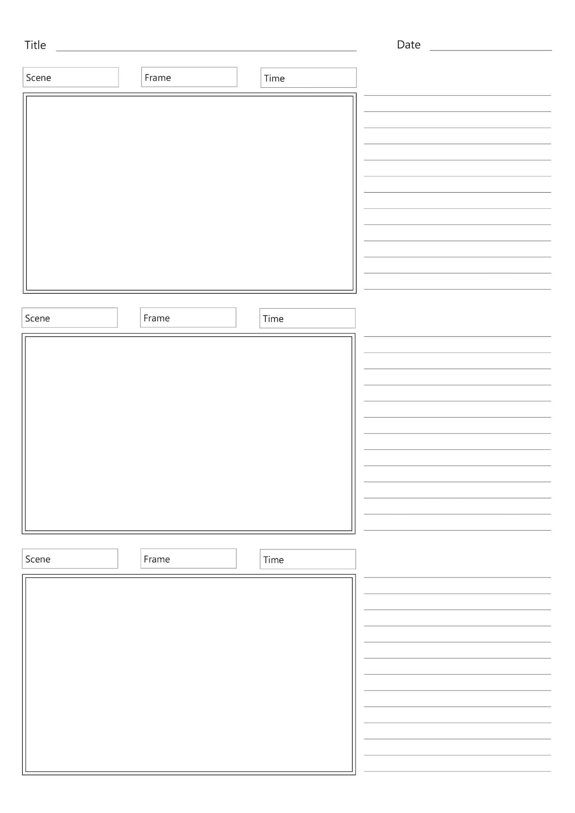 Storyboard Printable Template, Digital Collage Template and Youtube ...